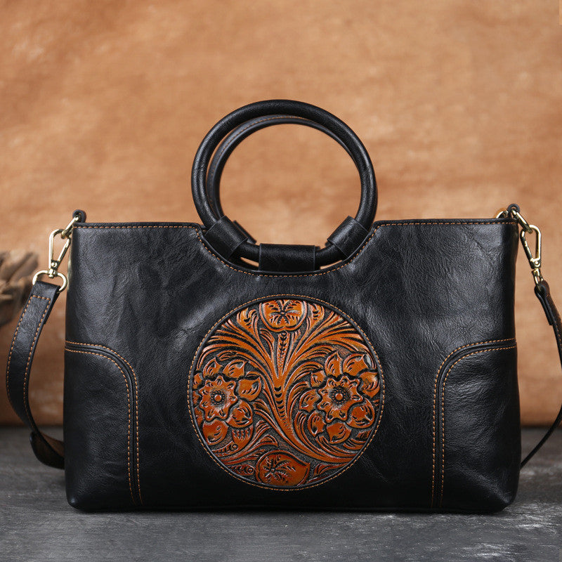 Retro Handmade Embossed Messenger Handbag – Tomorrows Offers